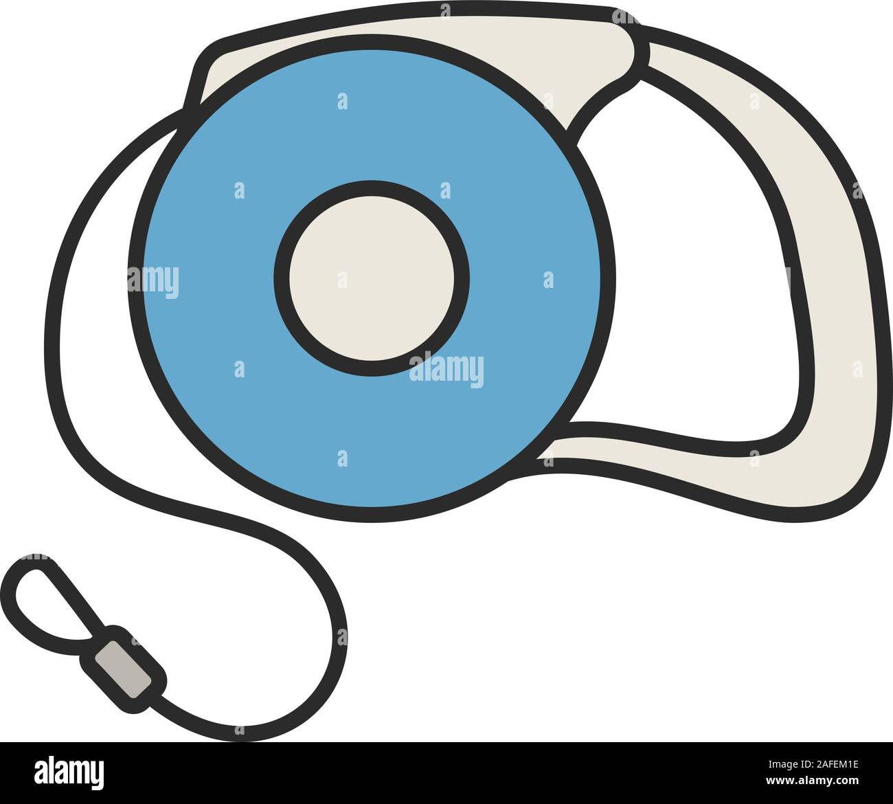 Retractable pet lead color icon. Dog leash. Isolated vector ...