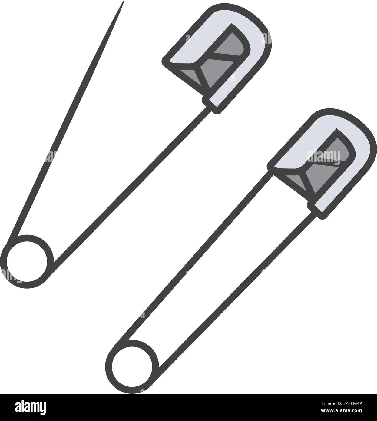 Safety pins color icon. Isolated vector illustration Stock Vector Image ...