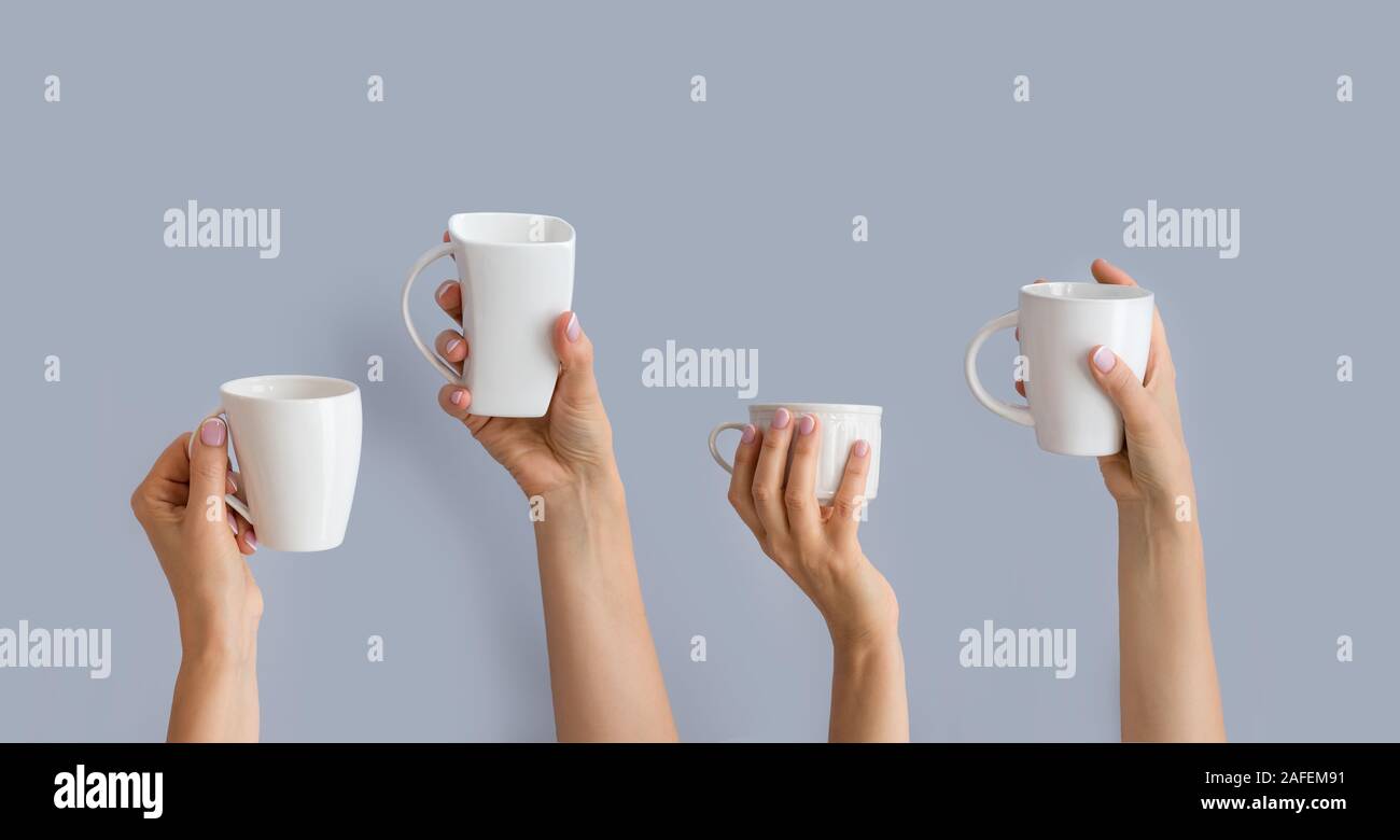Womans hands take cup coffee hi-res stock photography and images - Alamy