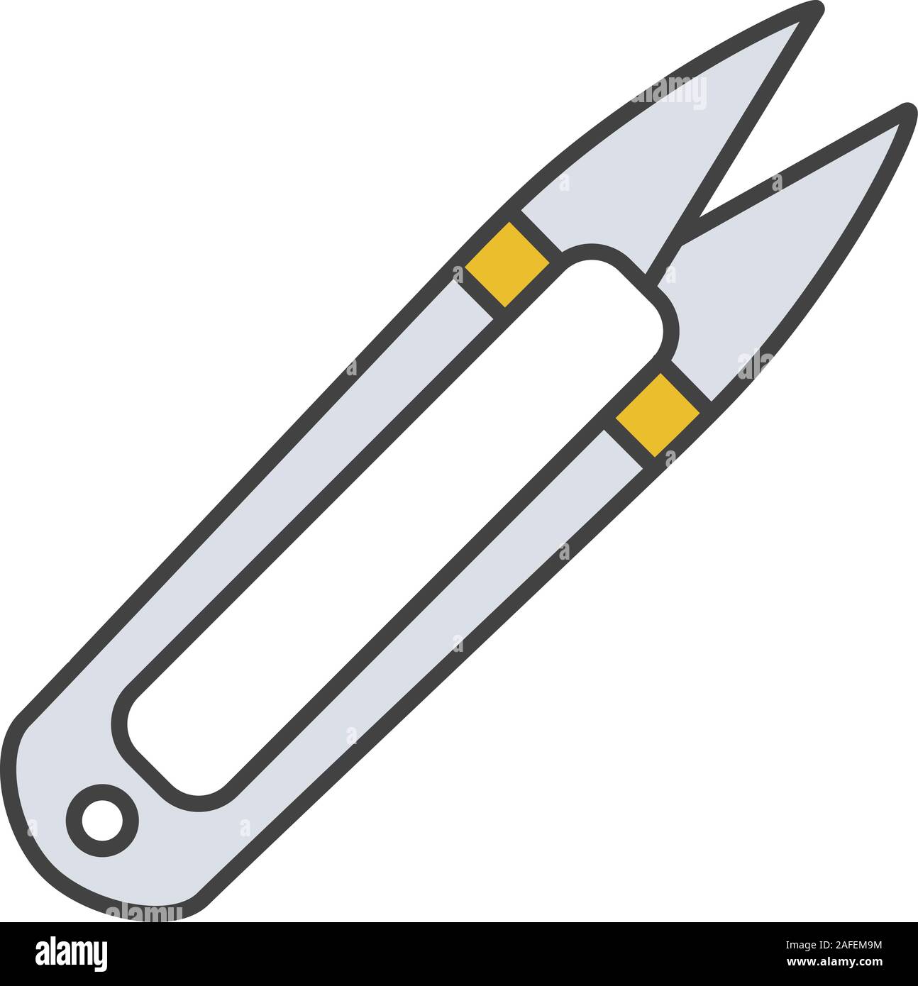 Sewing clippers color icon. Thread cutter. Isolated vector illustration ...
