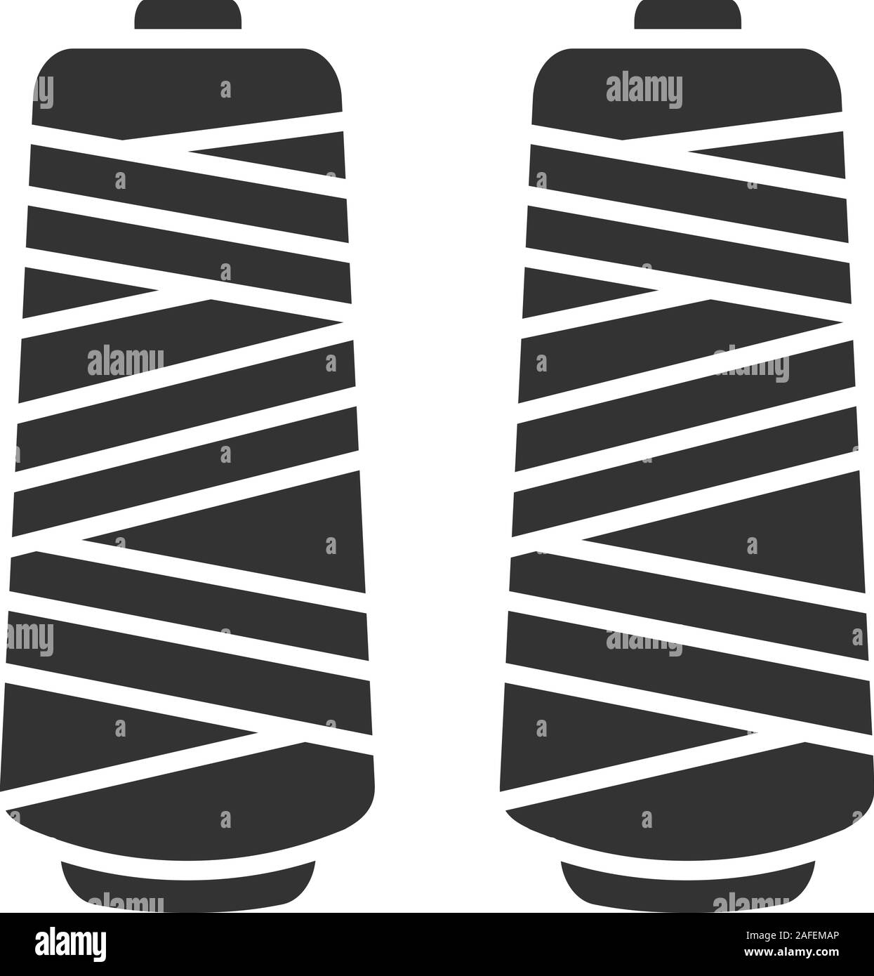 Thread spool glyph icon. Silhouette symbol. Negative space. Vector ...