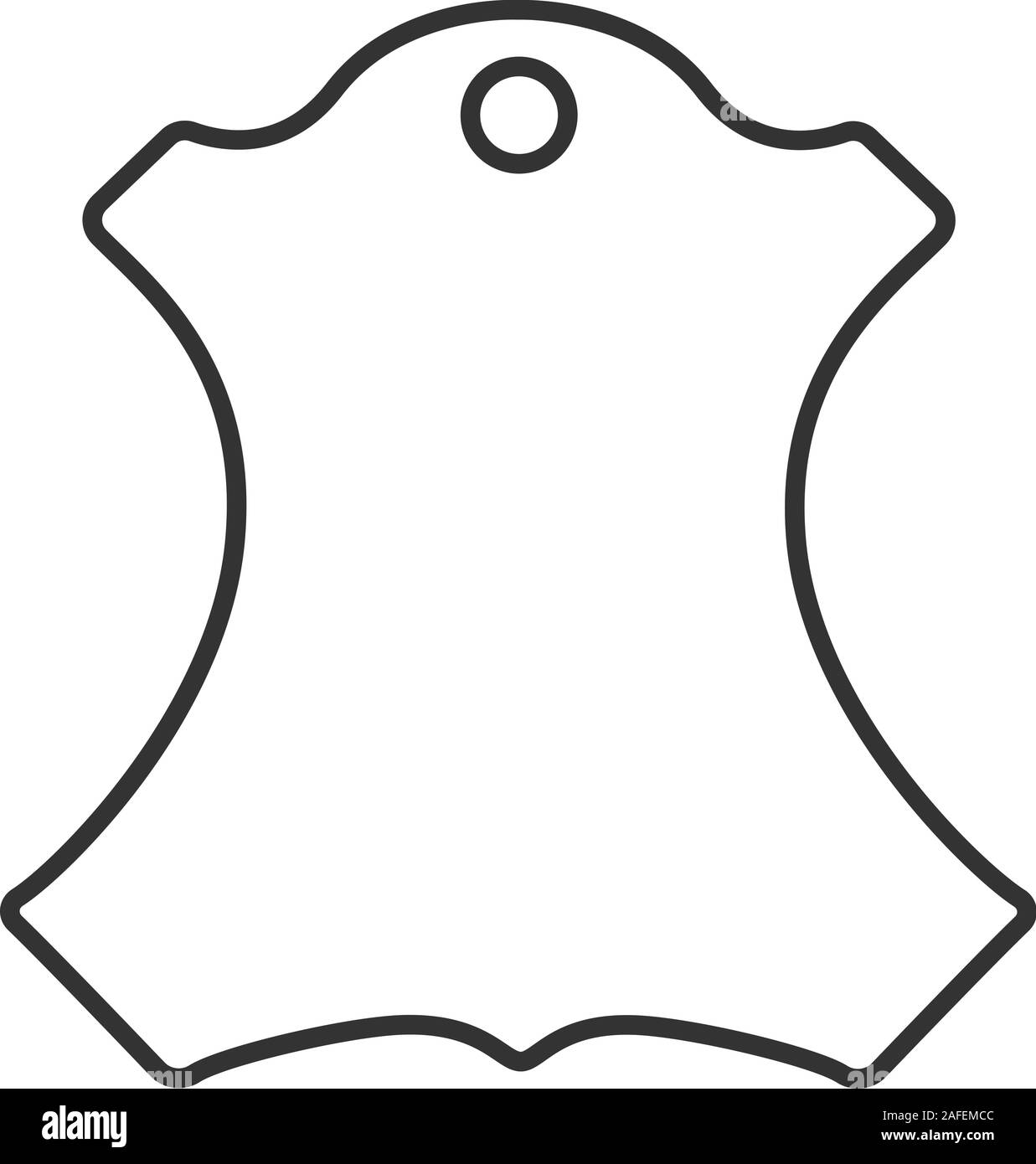 Leather or fabric label linear icon. Thin line illustration. Contour ...