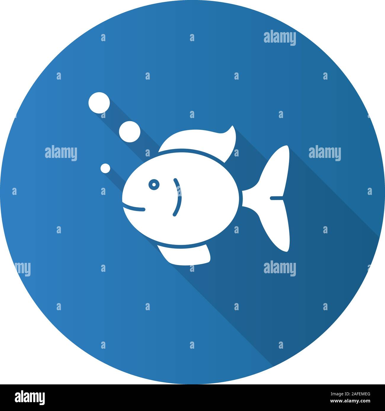 Aquarium fish flat design long shadow glyph icon. Fishkeeping. Fishbowl ...