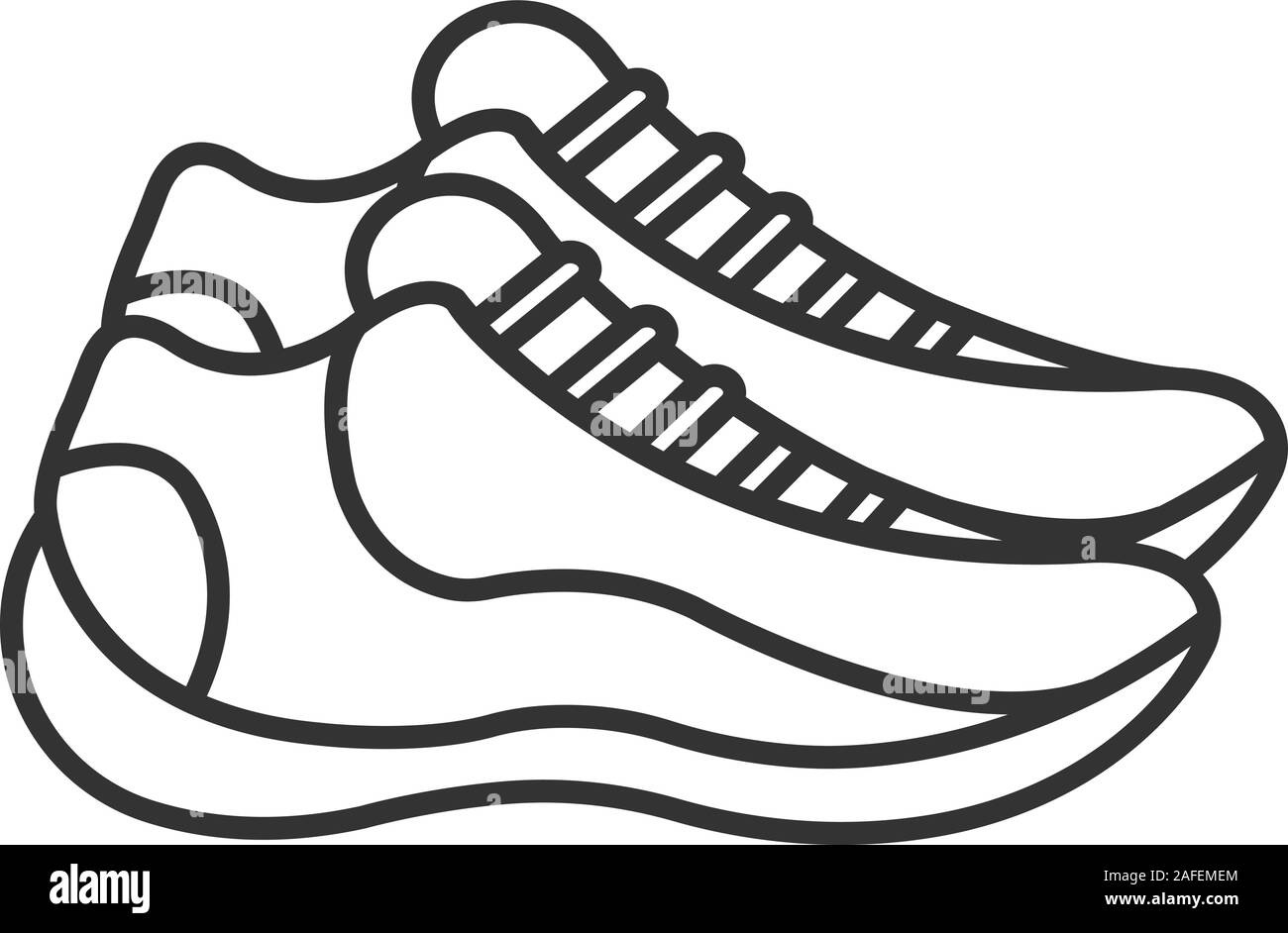 Sneakers linear icon. Thin line illustration. Trainers. Sports footwear ...