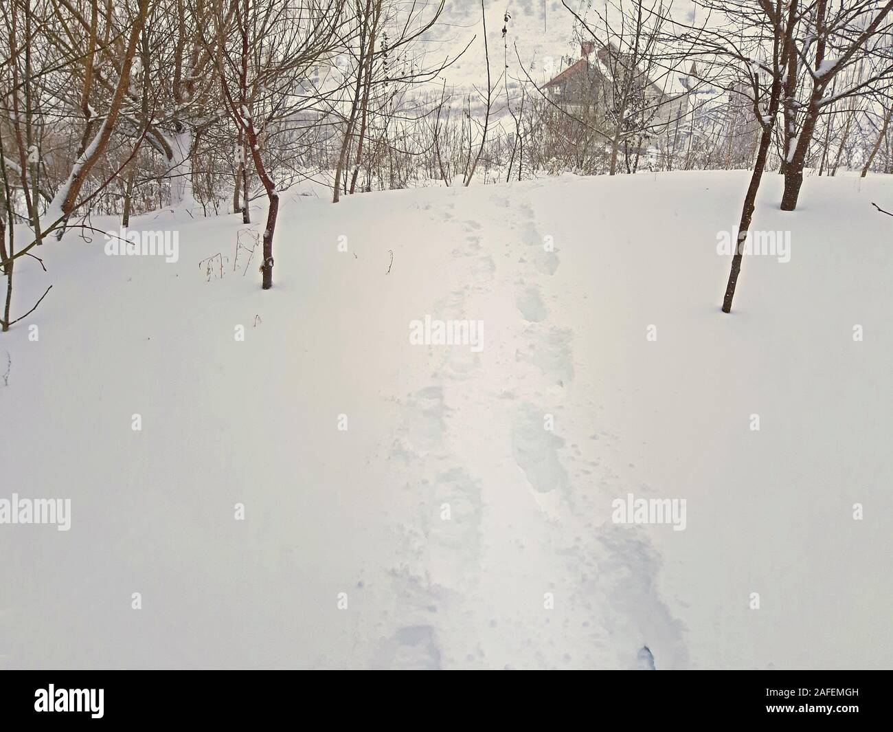 Deep snowy footprints hi-res stock photography and images - Alamy