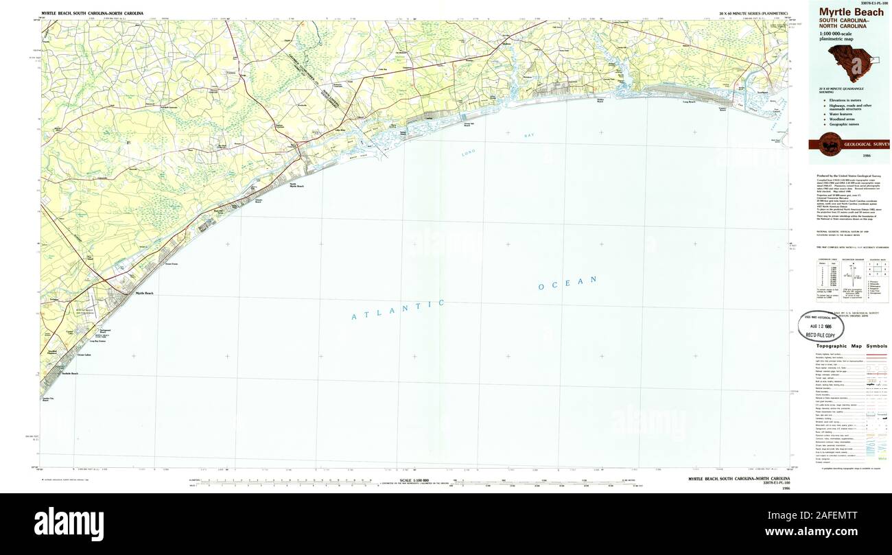 Map of north myrtle beach Cut Out Stock Images & Pictures - Alamy