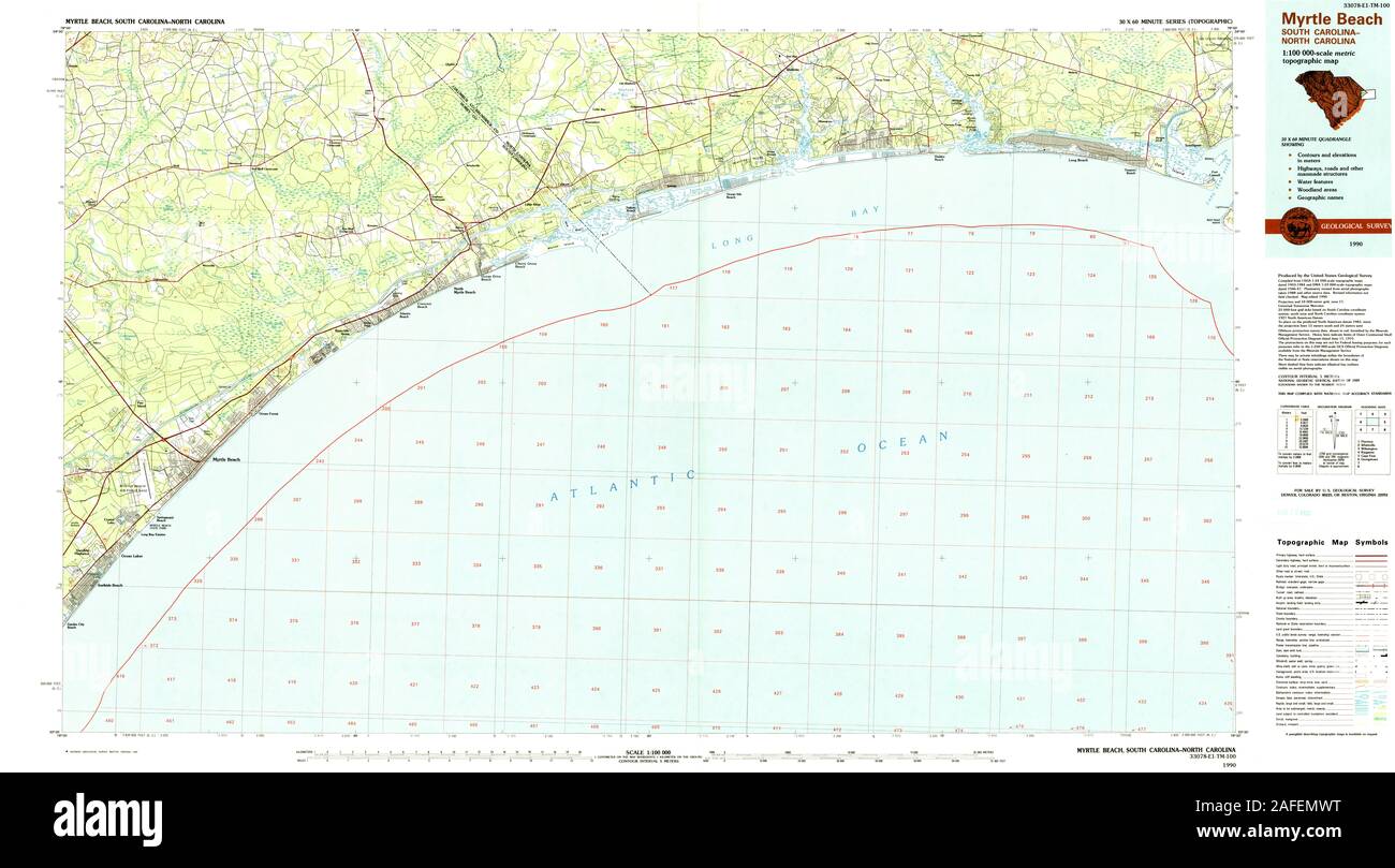 North myrtle beach map hi-res stock photography and images - Alamy