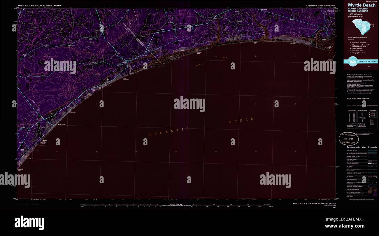 Map of north myrtle beach hi-res stock photography and images - Alamy
