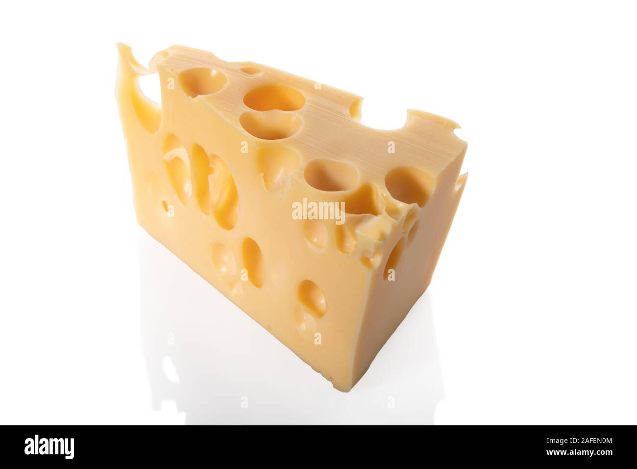 Triangle piece of cheese, isolated on white background Stock Photo - Alamy