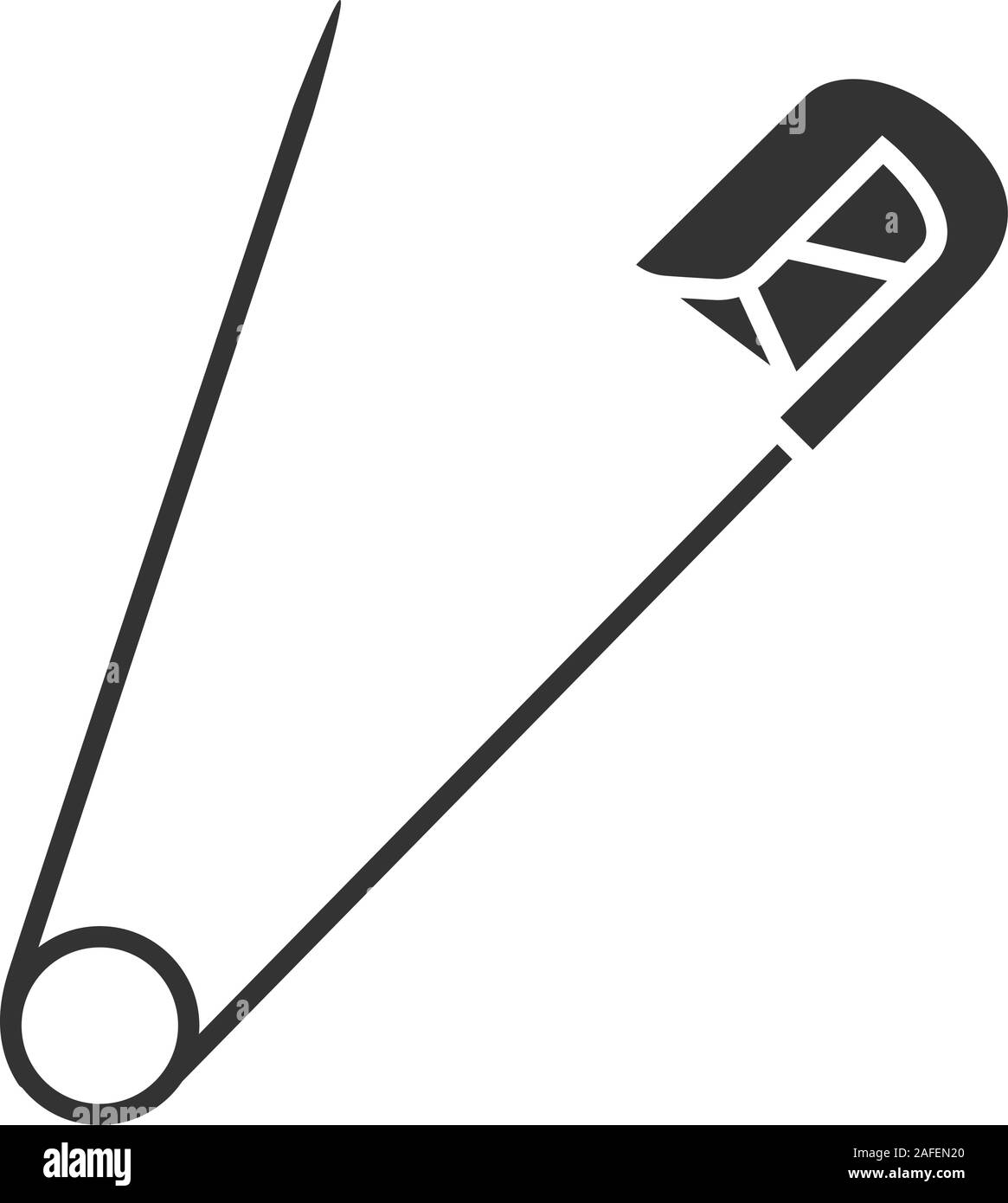 Safety pin glyph icon. Silhouette symbol. Negative space. Vector ...