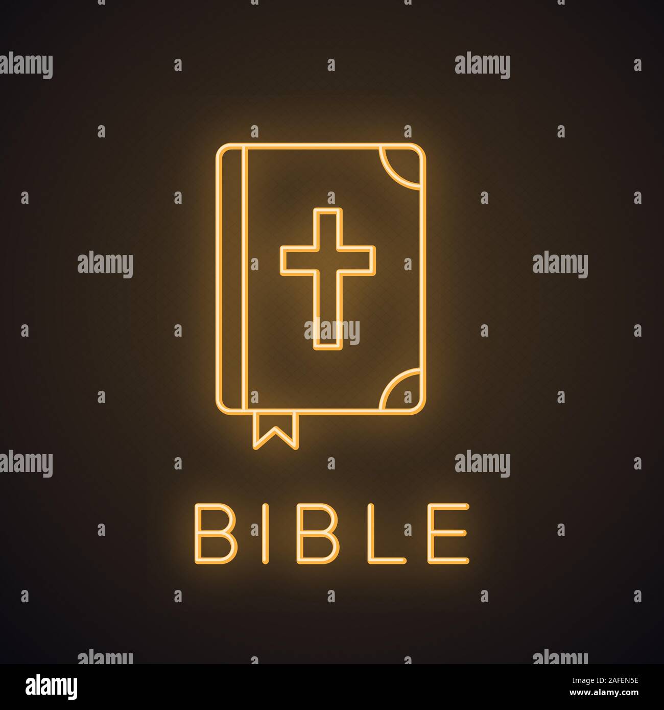Holy Bible neon light icon. Glowing sign. Vector isolated illustration ...