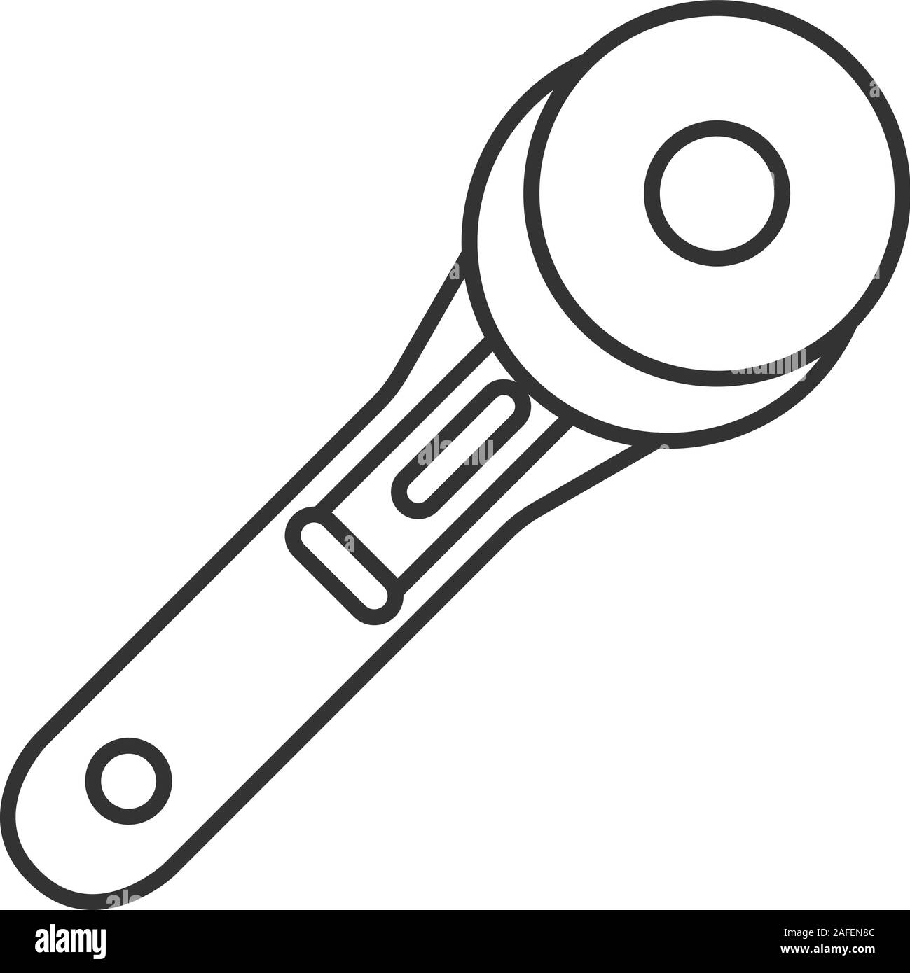 Rotary cutter linear icon. Thin line illustration. Patchwork knife ...