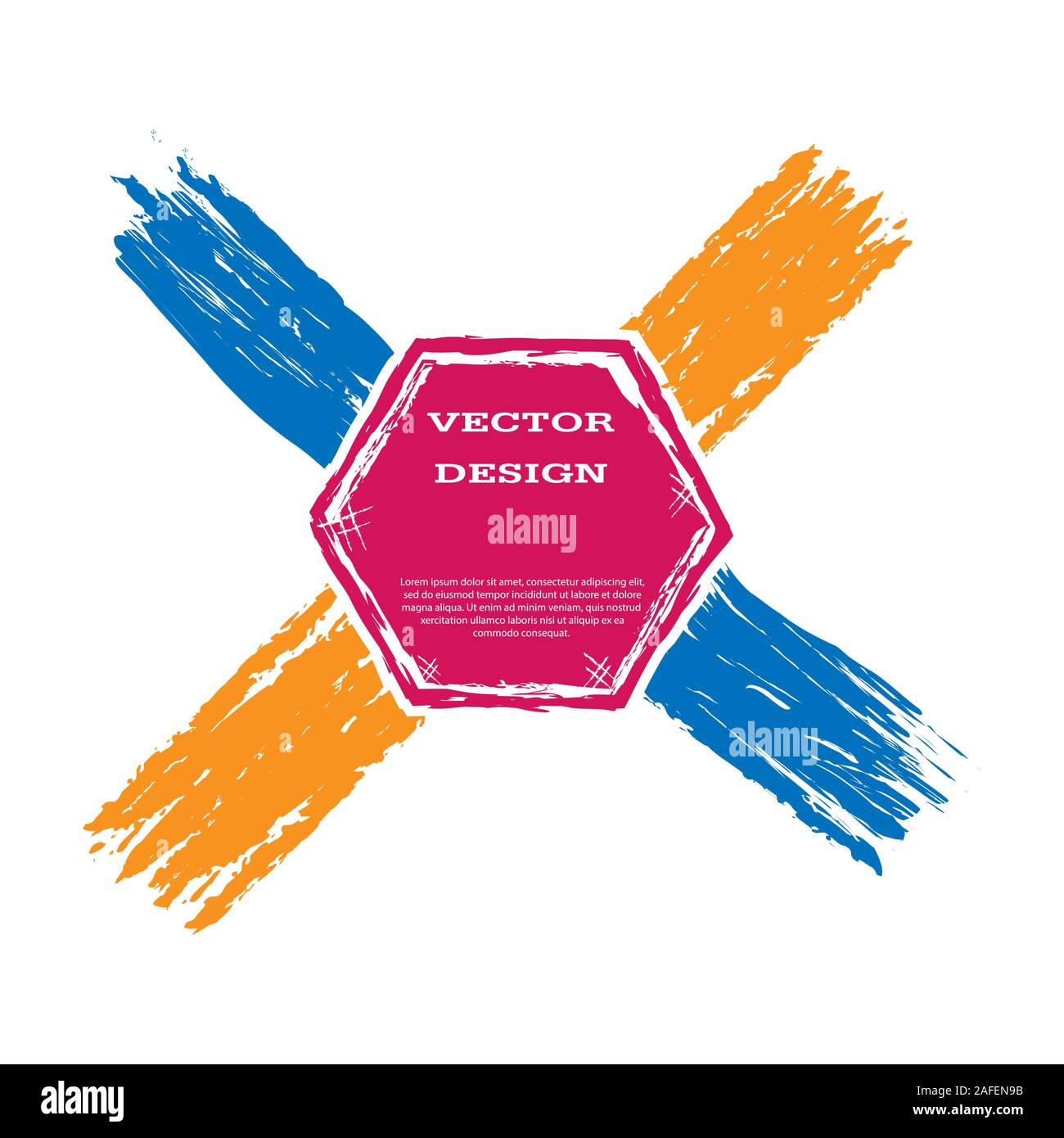 hexagon and intersecting the stripes with ragged edges simulating a ...