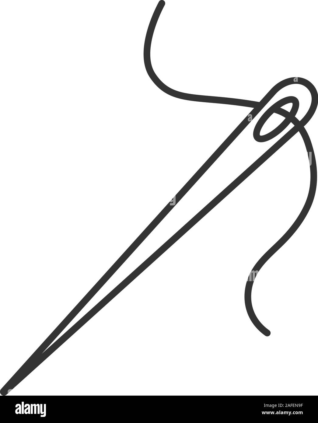 Sewing needle with thread linear icon. Thin line illustration ...