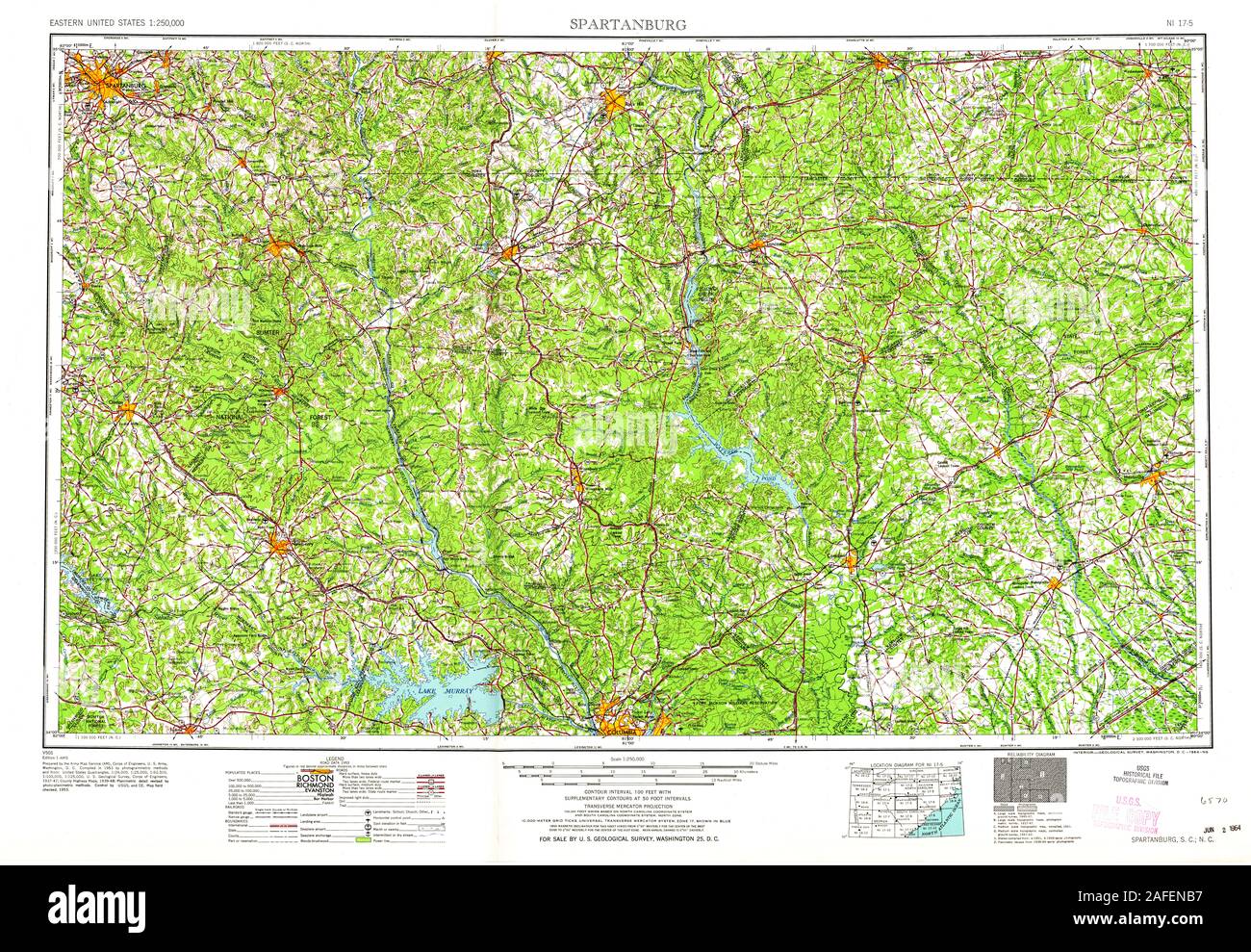 Map of spartanburg Cut Out Stock Images & Pictures - Alamy