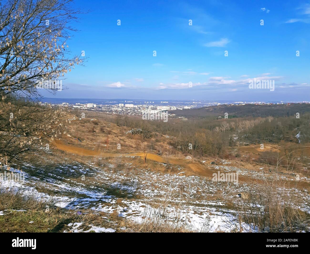 A City photographed from a distance landscape Stock Photo - Alamy