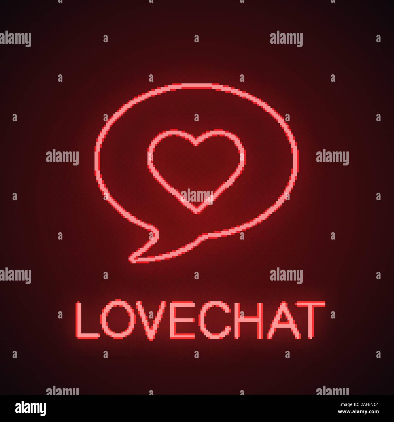 Romantic conversation neon light icon. Speech bubble with heart shape ...