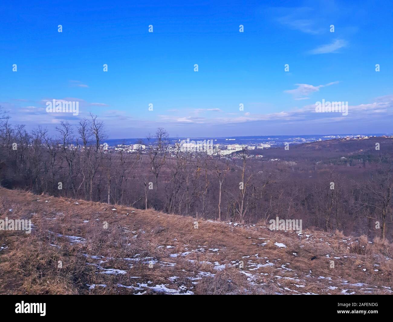 A City photographed from a distance landscape Stock Photo - Alamy