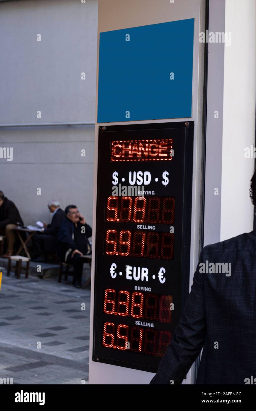 Currency exchange board turkey hi-res stock photography and images - Alamy