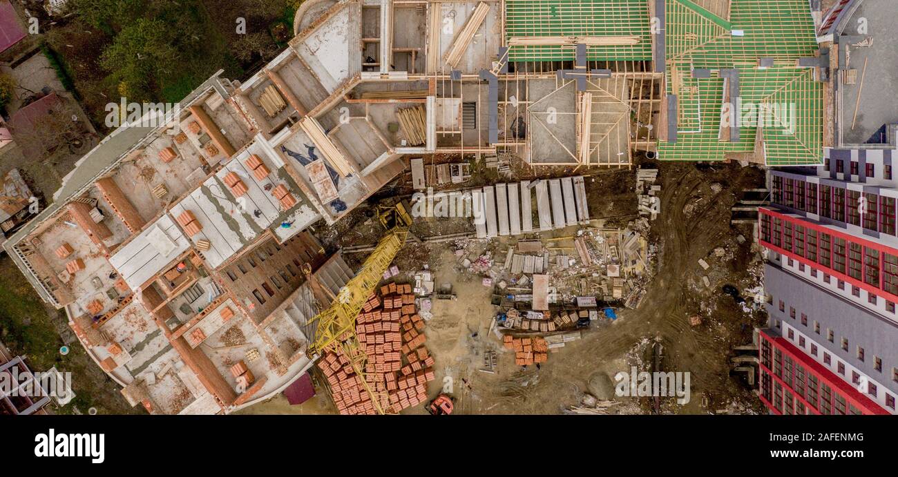 New multi-storey apartment buildings in the city, top view Stock Photo ...