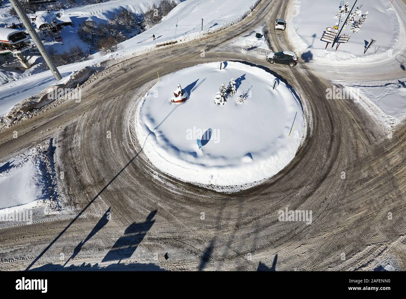 Aerial View Roundabout In Winter High Resolution Stock Photography and ...