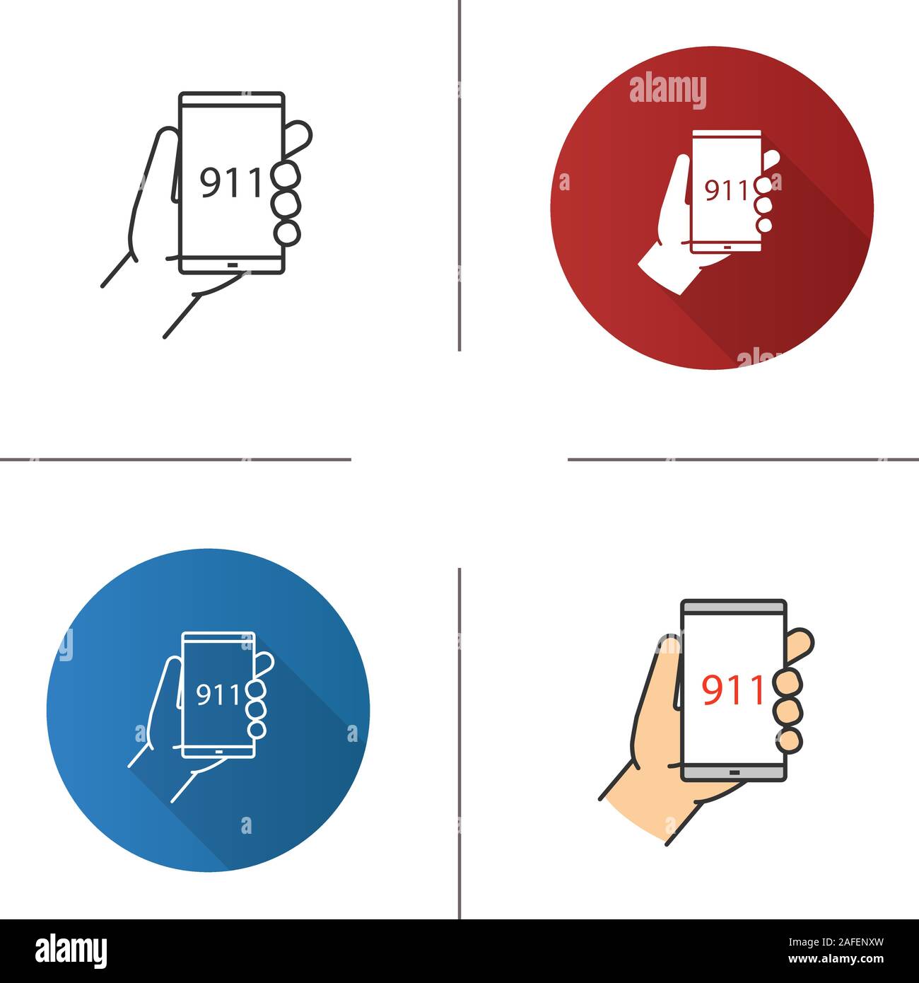 Calling 911 emergency Stock Vector Images - Alamy