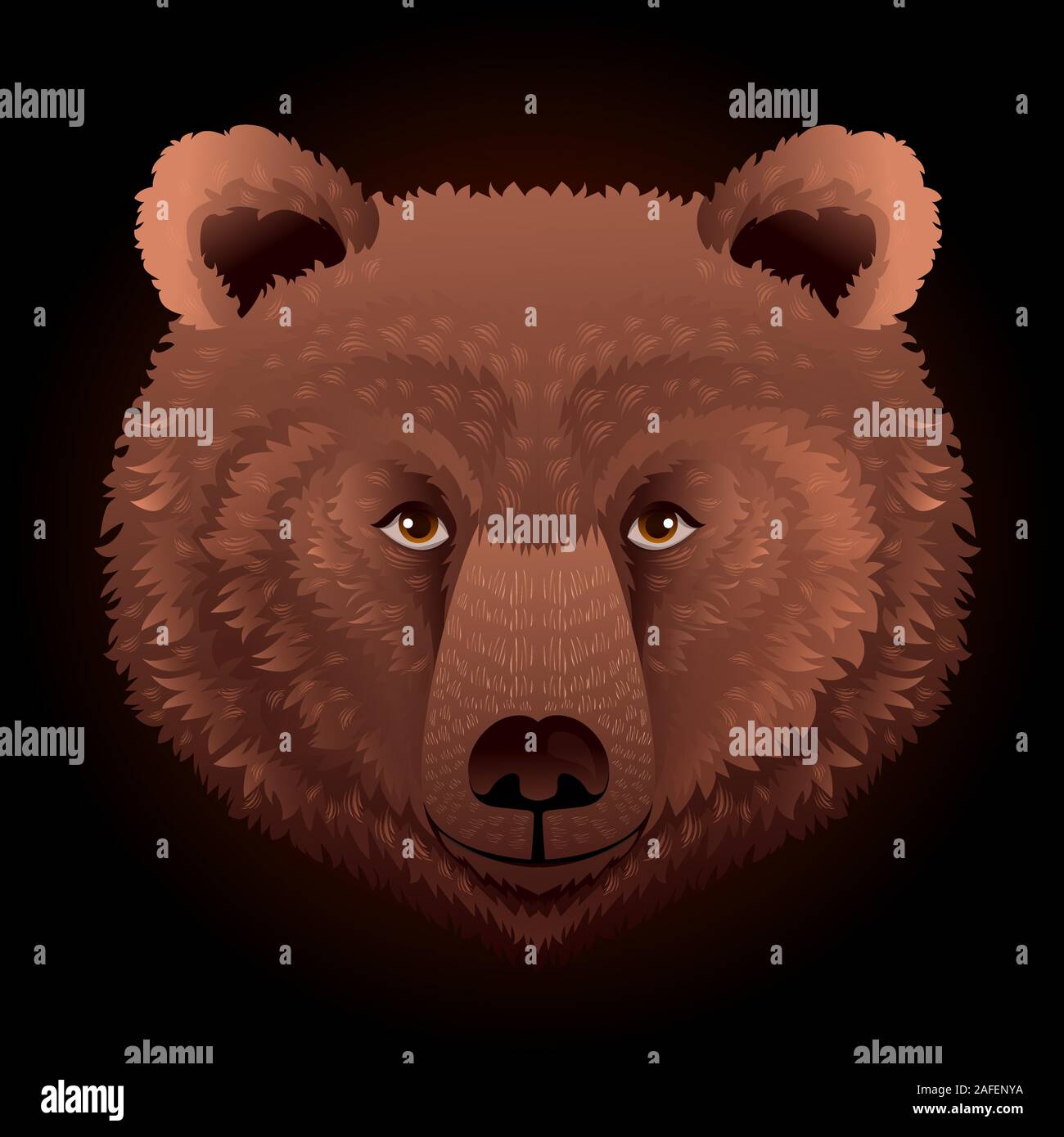 Brown Bear Face Drawing