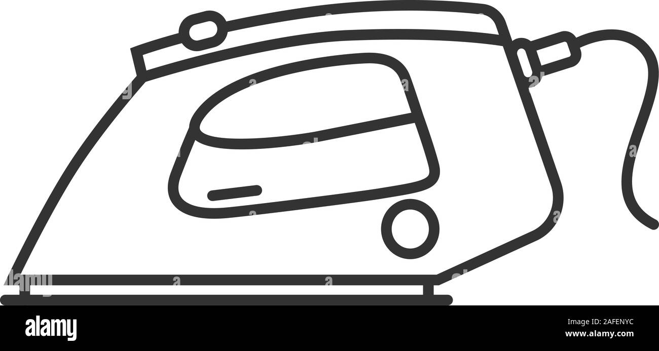 Steam iron linear icon. Thin line illustration. Contour symbol. Vector ...