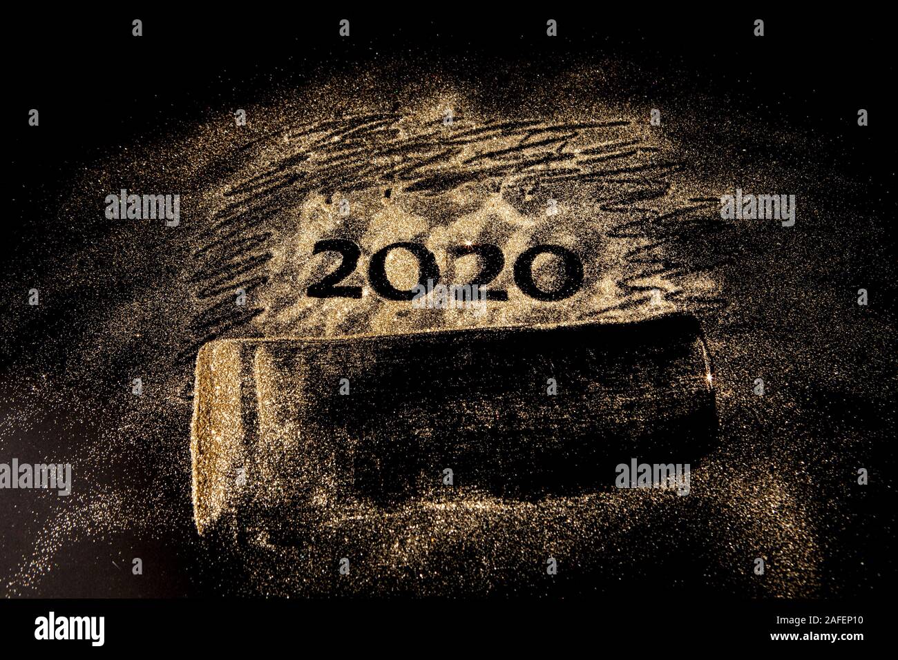 Happy New Year 2020. Creative Collage of numbers two and zero made up ...