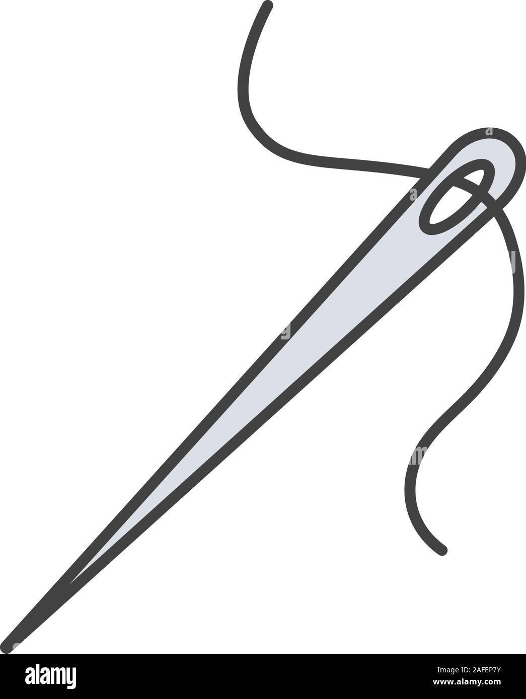 Sewing needle with thread color icon. Tailoring. Isolated vector ...