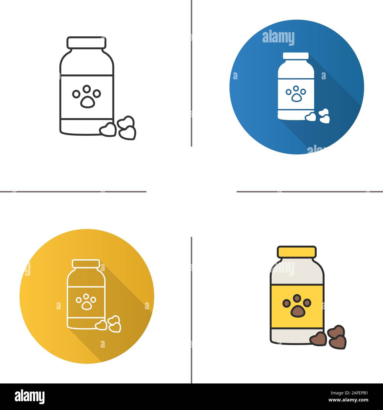 Pet medicine icon. Flat design, linear and color styles. Veterinary ...