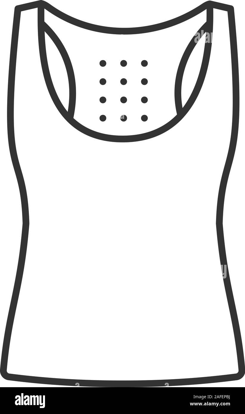 Sports tank top linear icon. Sleeveless t-shirt. Contour symbol. Vector ...