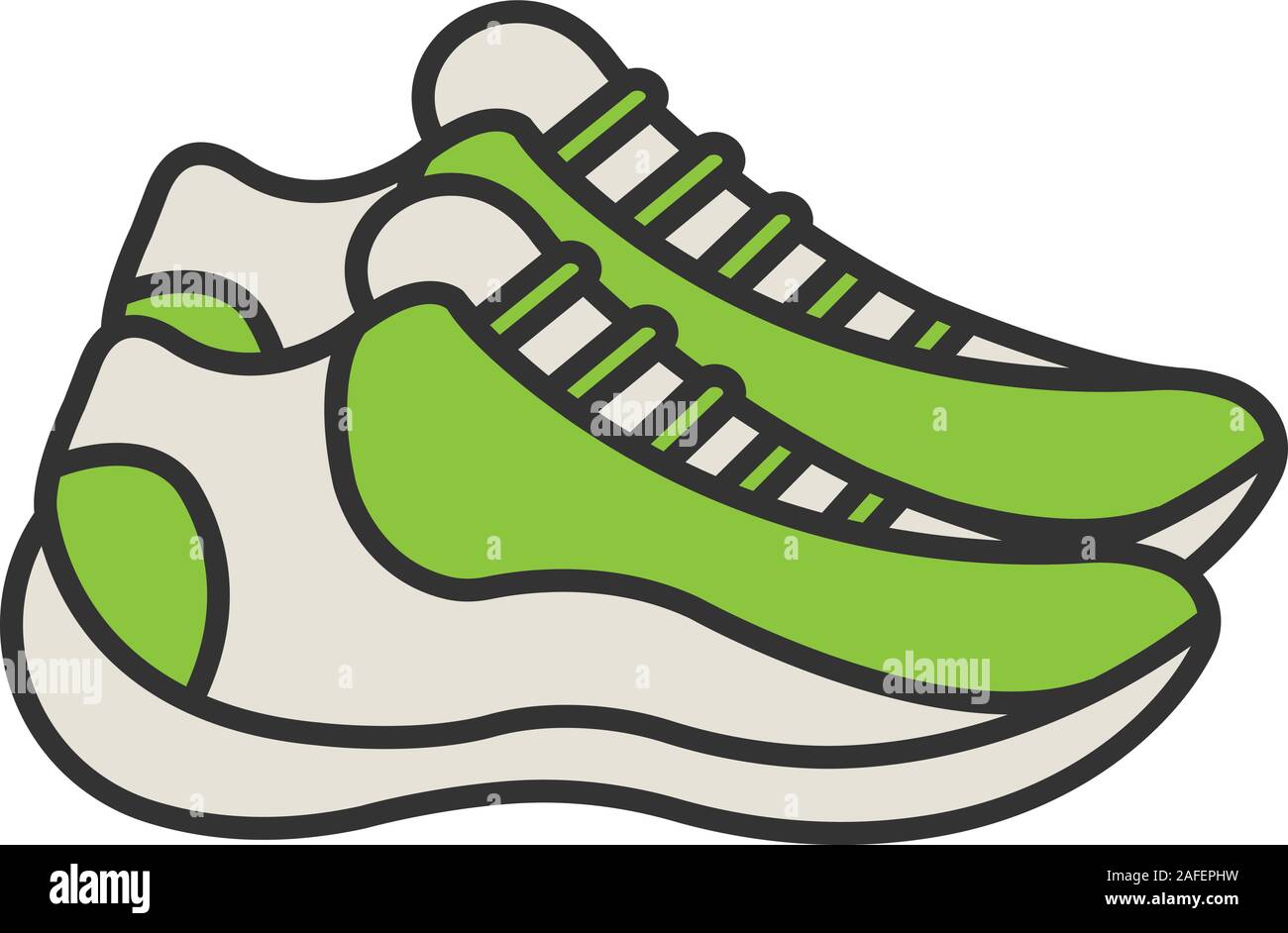 Sneakers color icon. Trainers. Sports footwear. Isolated vector ...
