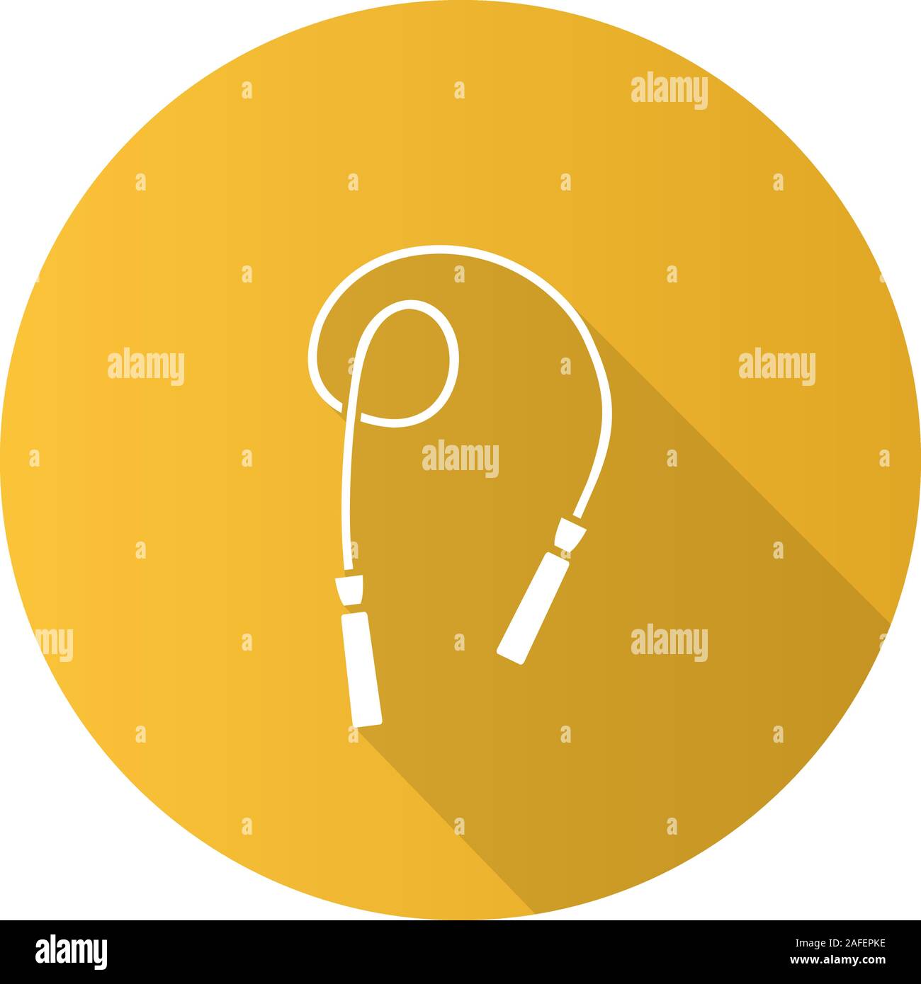 Jump rope flat design long shadow glyph icon. Skipping rope. Vector ...