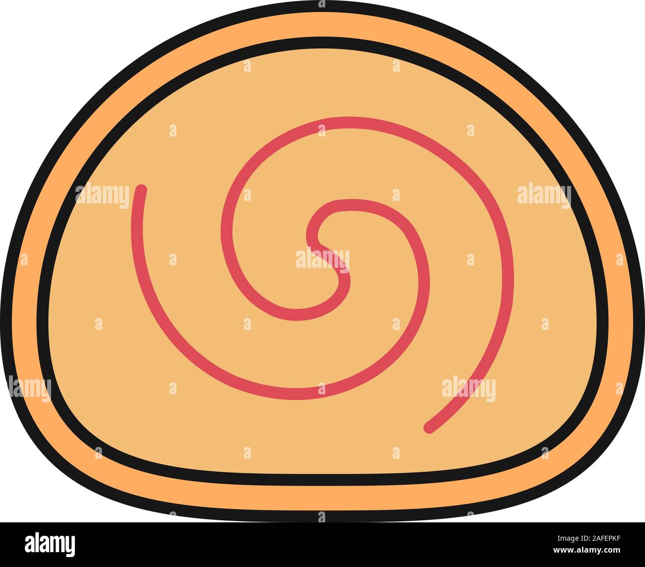 Swiss roll color icon. Isolated vector illustration Stock Vector Image ...