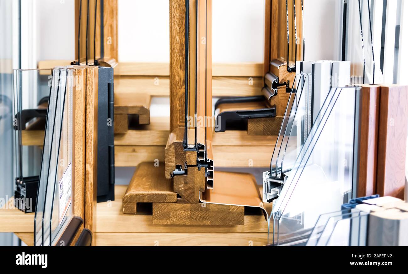 Samples of window profiles Stock Photo - Alamy