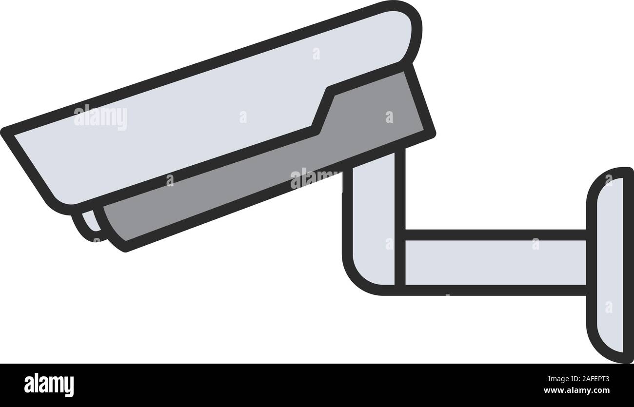 Surveillance camera color icon. Security system. Cctv. Isolated vector ...