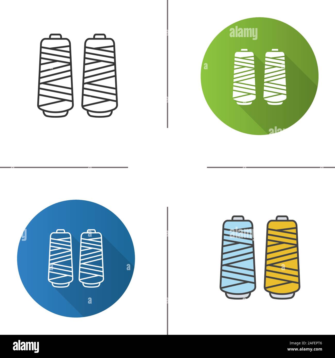 Thread spool icon. Flat design, linear and color styles. Isolated ...