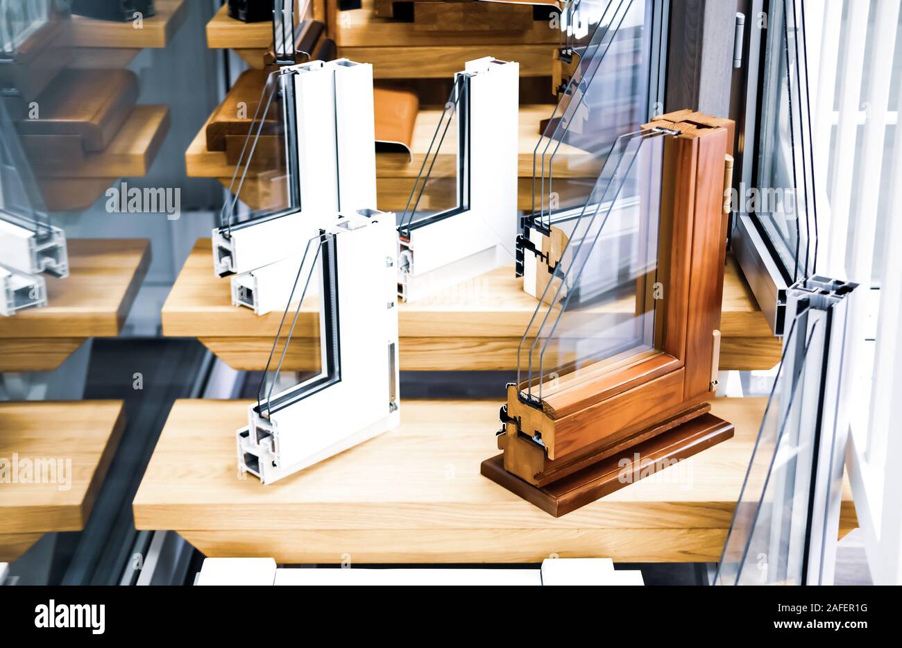 Samples of window profiles Stock Photo - Alamy