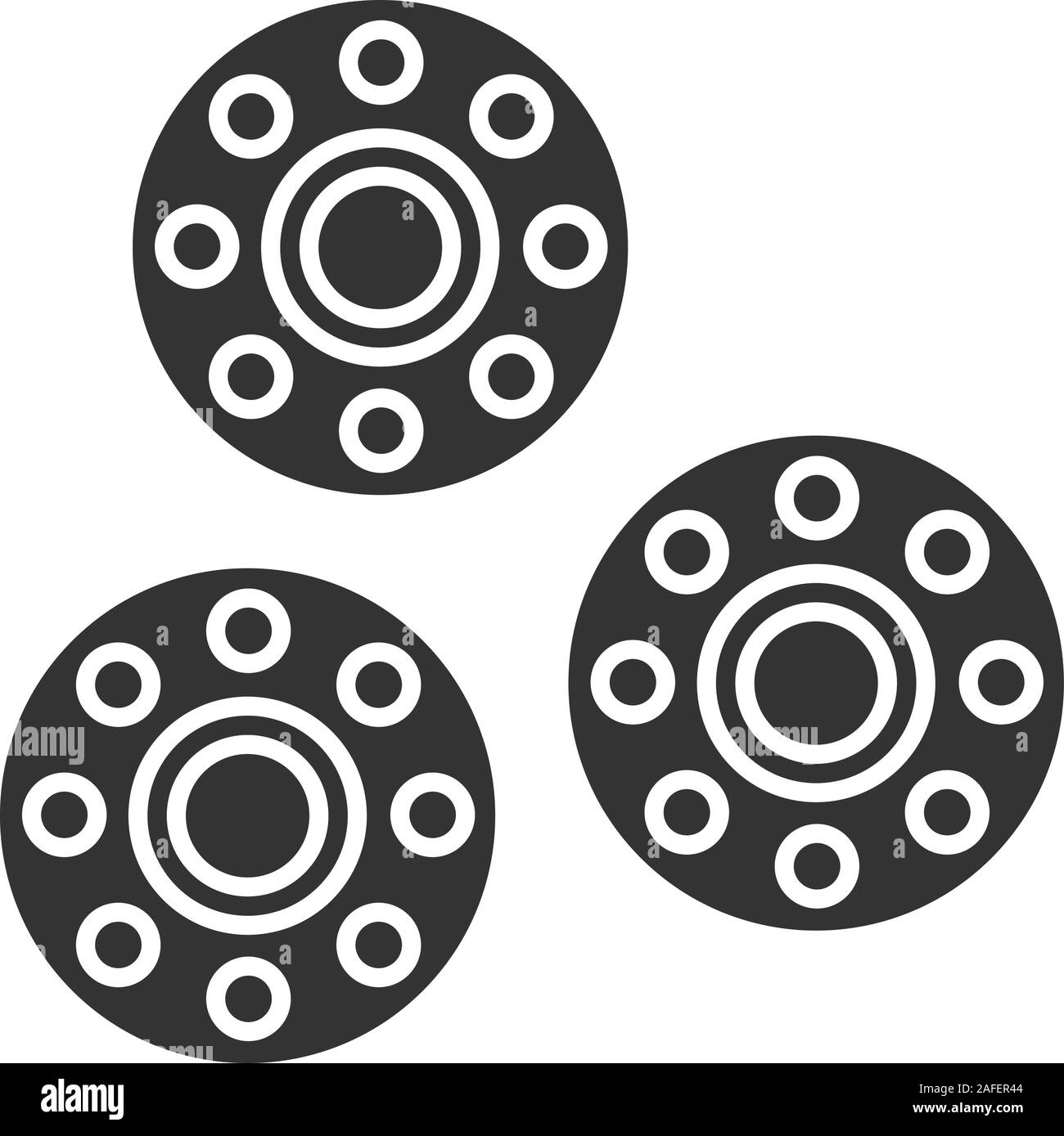 Bobbins glyph icon. Sewing machine part. Silhouette symbol. Negative ...