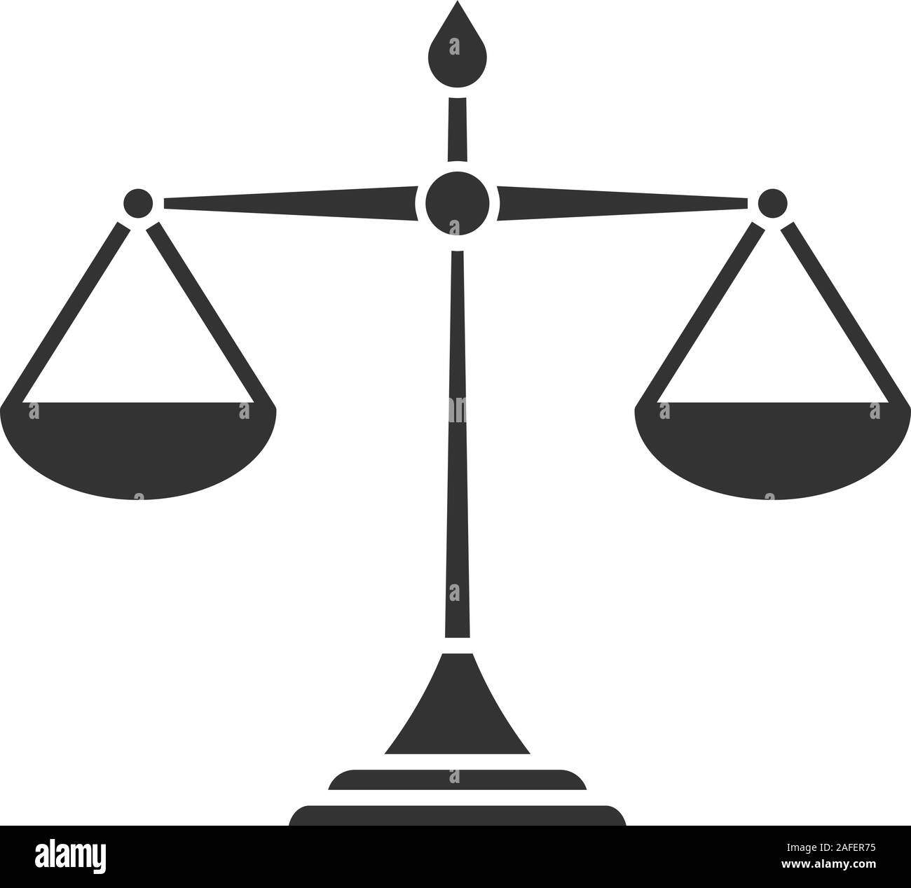 Justice scales glyph icon. Silhouette symbol. Equality. Judgement ...
