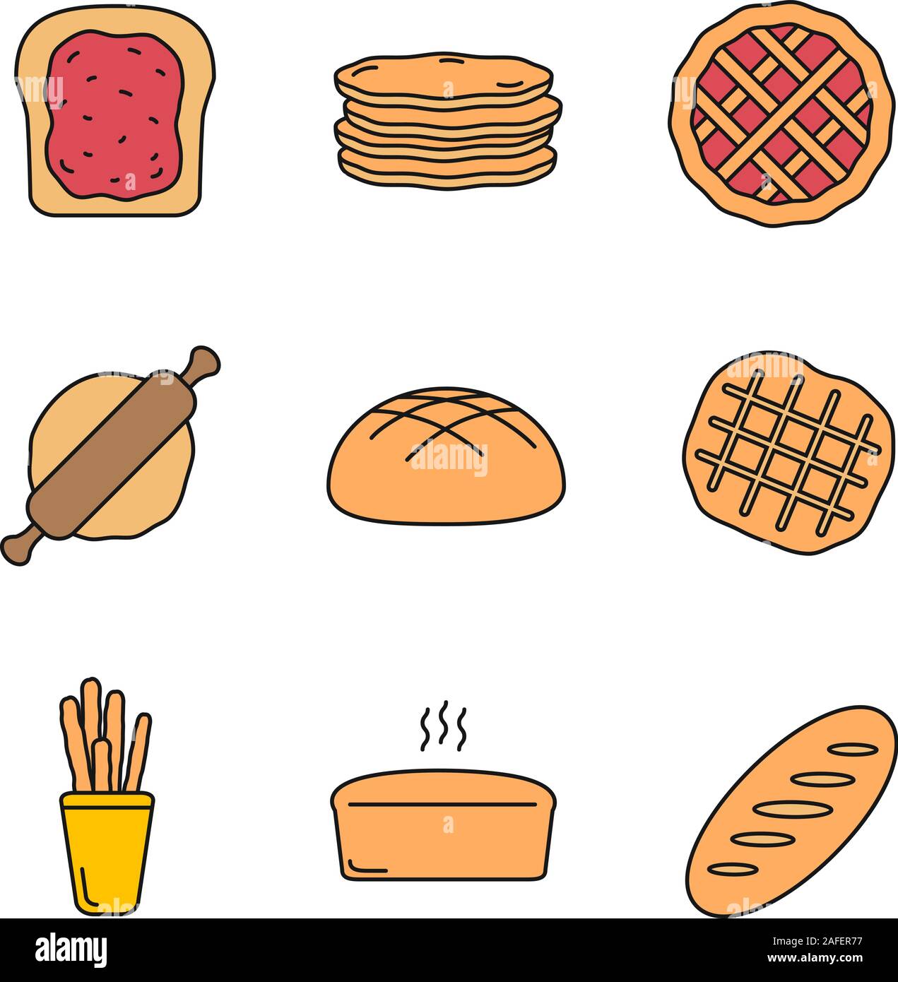 Stack of breadsticks Stock Vector Images - Alamy