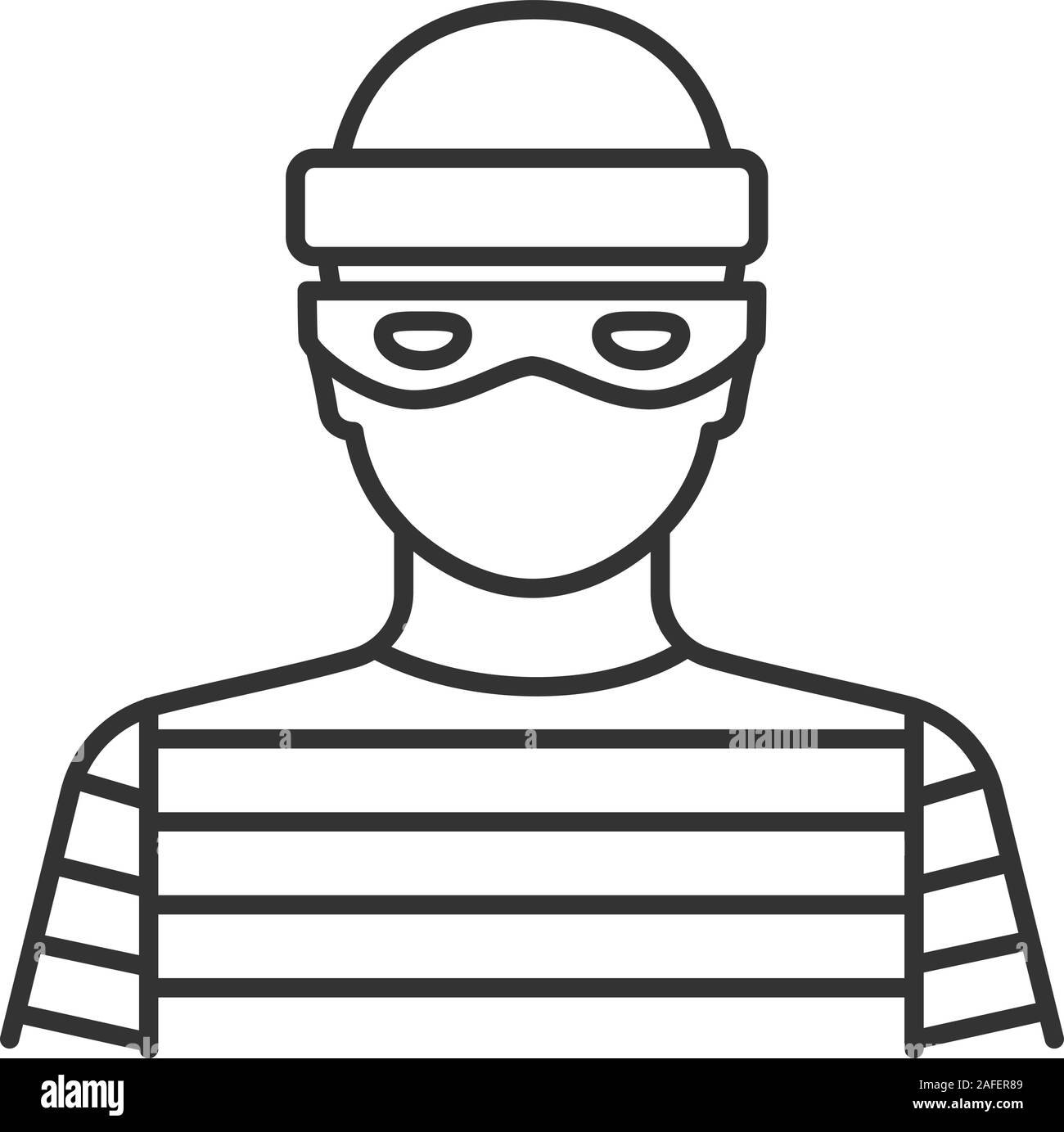 Robber linear icon. Thief. Thin line illustration. Housebreaker ...