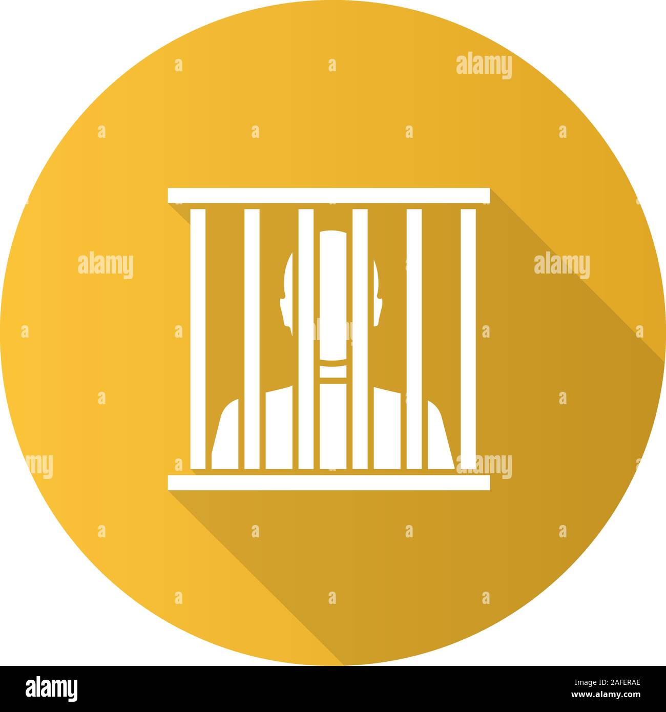 Prisoner flat design long shadow glyph icon. Jail, prison. Vector ...