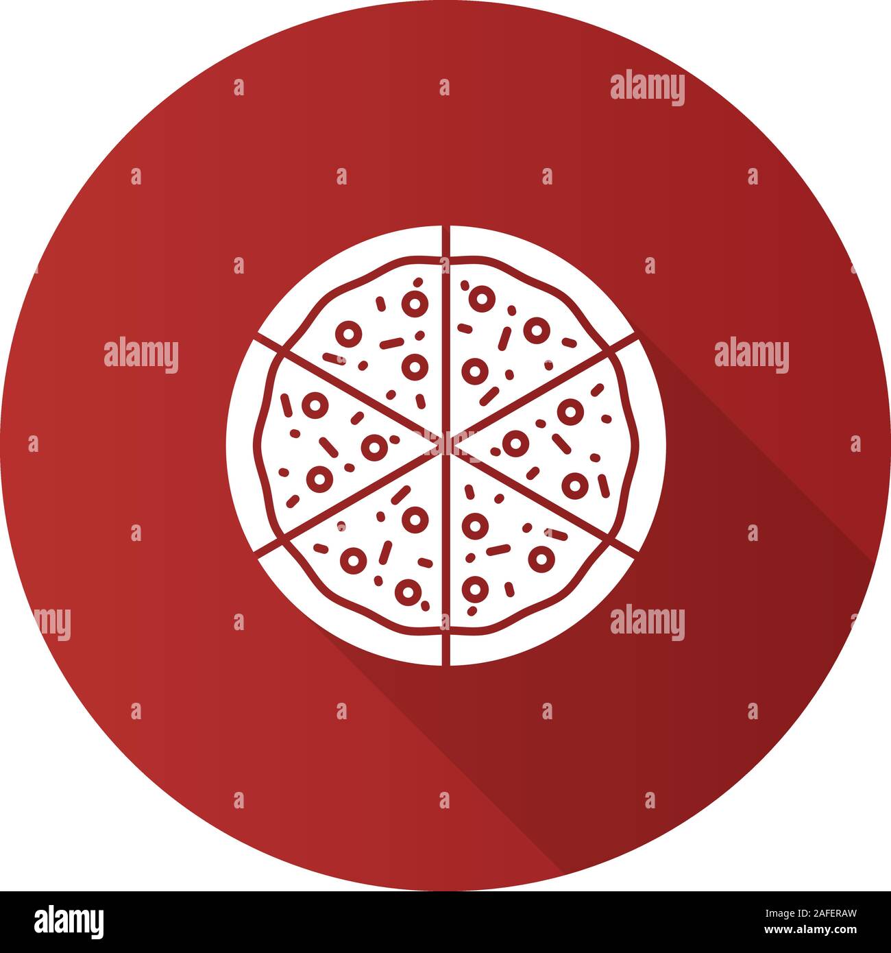Pizza flat design long shadow glyph icon. Vector silhouette ...