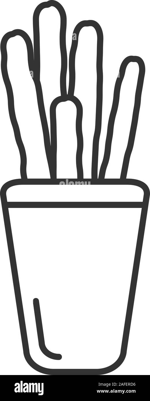 Grissini linear icon. Breadsticks. Thin line illustration. Salty sticks ...