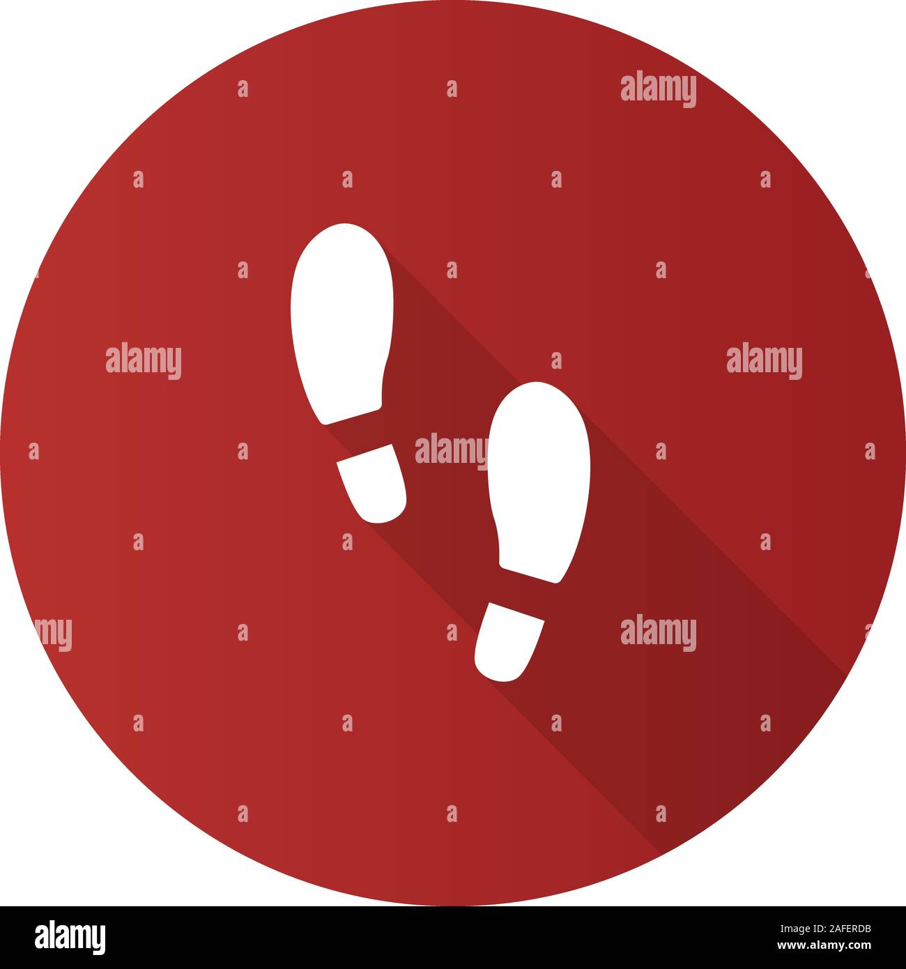 Footprints flat design long shadow glyph icon. Footsteps. Evidence ...