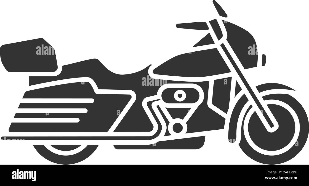 Motorbike glyph icon. Motorcycle. Silhouette symbol. Negative space ...