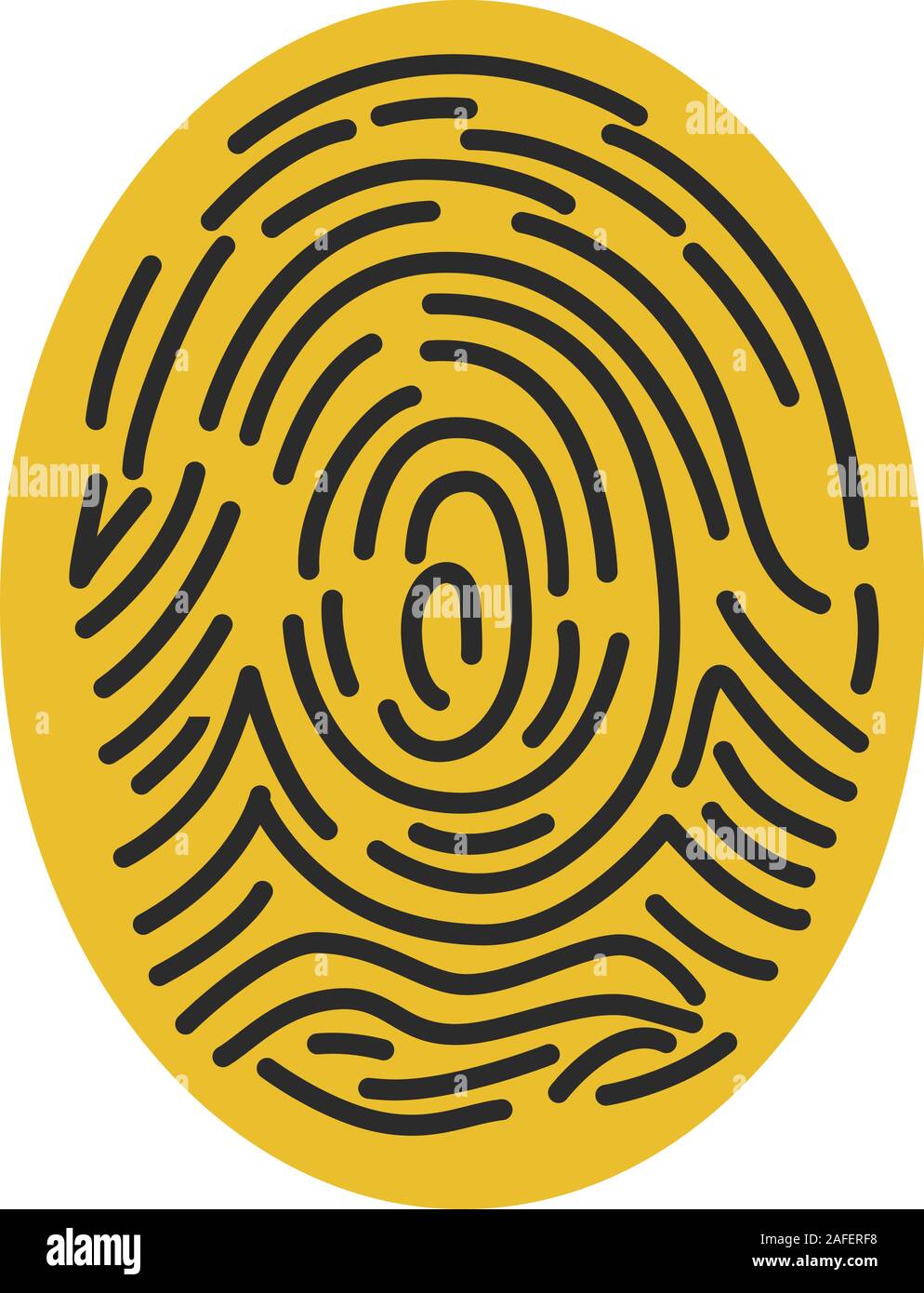 Fingerprint color icon. Finger identification. Isolated vector ...