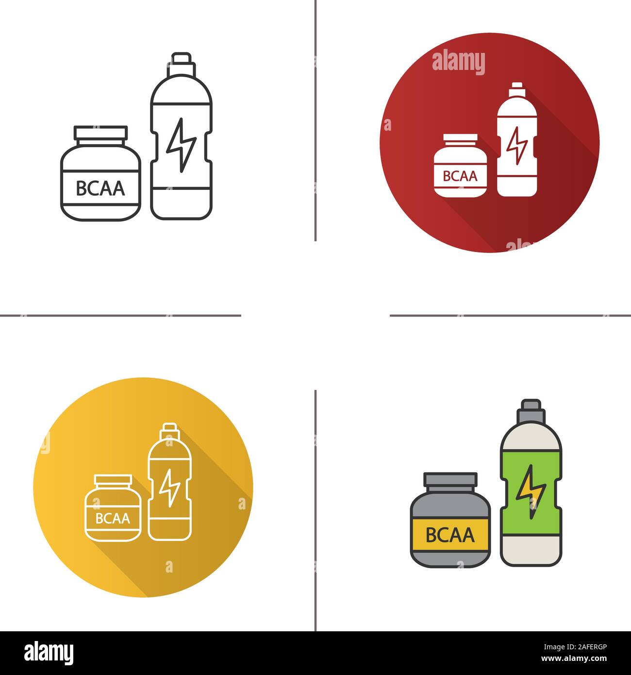 BCAA supplement icon. Flat design, linear and color styles. Whey ...
